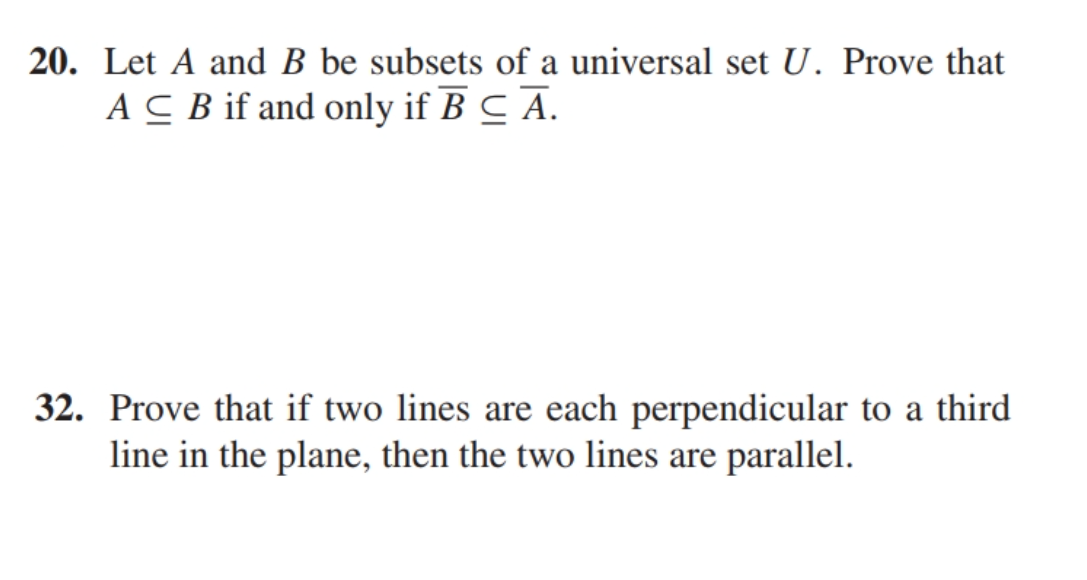 Solved 20. Let A and B be subsets of a universal set U. | Chegg.com