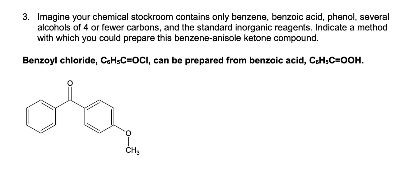 Solved 3. Imagine your chemical stockroom contains only | Chegg.com