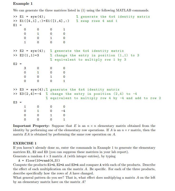 Solved EXERCISE 1 If you haven't already done so, enter the | Chegg.com