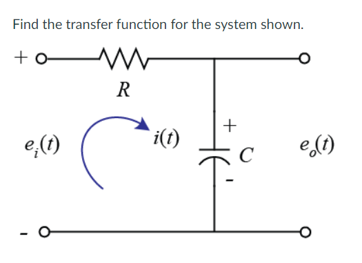 Solved Find the transfer function for the system shown. to + | Chegg.com