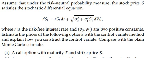 Solved Assume that under the risk-neutral probability | Chegg.com