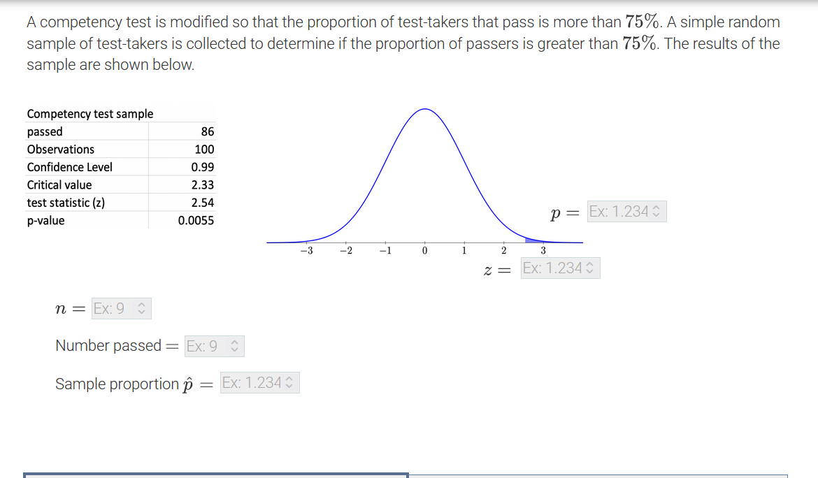 Solved A competency test is modified so that the proportion | Chegg.com