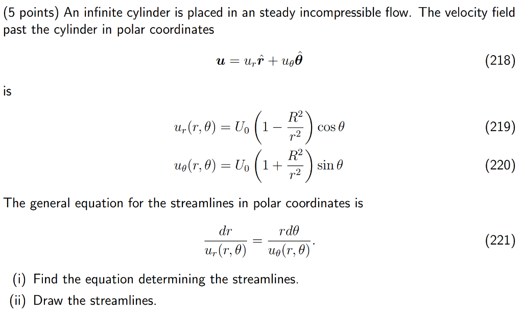 Solved (5 points) An infinite cylinder is placed in an | Chegg.com
