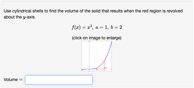 Solved Use cylindrical shells to find the volume of the | Chegg.com