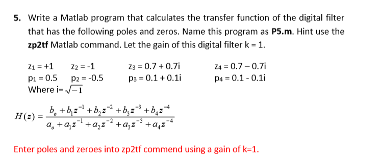 Solved 5. Write a Matlab program that calculates the | Chegg.com