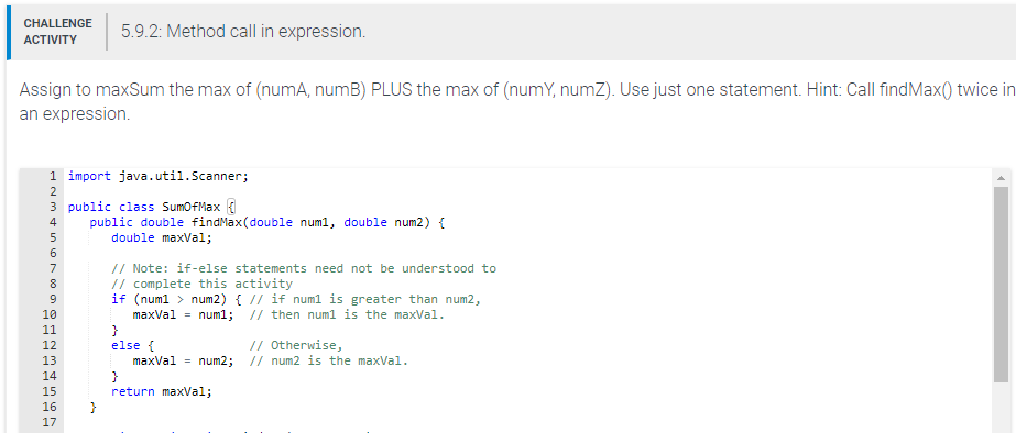 Solved A5.9.2: Method call in expression CHALLENGE ACTIVITY | Chegg.com