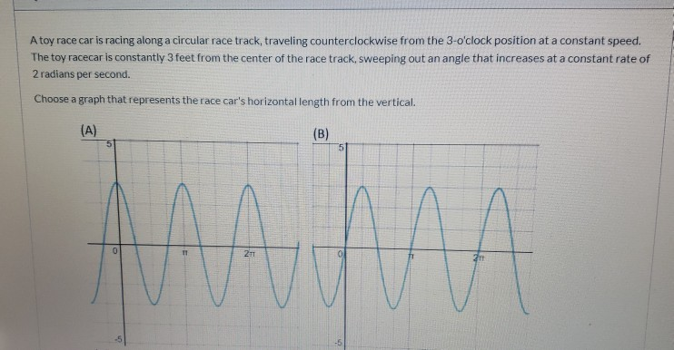Solved A toy race car is racing along a circular race track, | Chegg.com