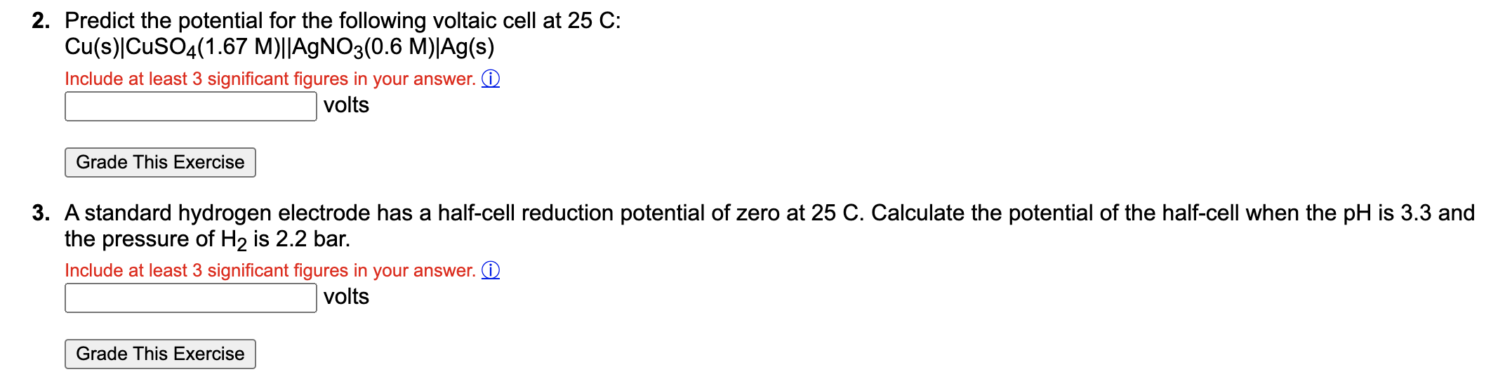 Solved Predict The Potential For The Following Voltaic Cell