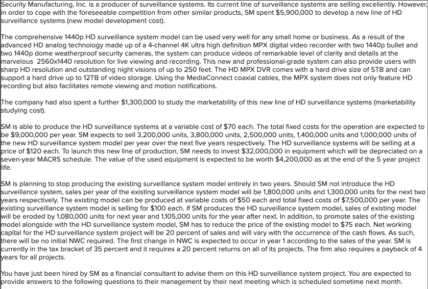 Solved Security Manufacturing, Inc. is a producer of | Chegg.com