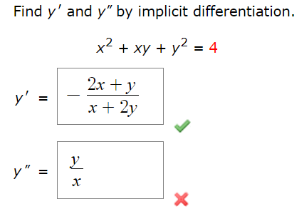 Solved Find y' ﻿and y'' ﻿by implicit | Chegg.com