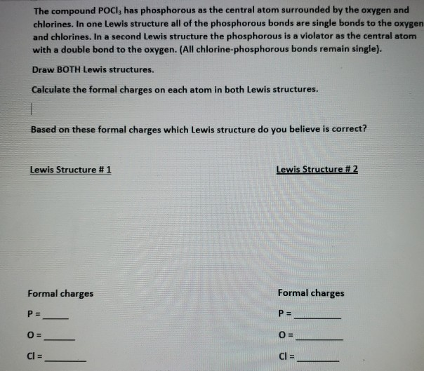 Solved The compound POCl, has phosphorous as the central | Chegg.com