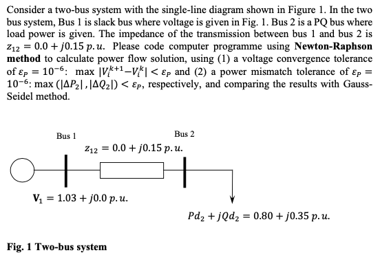 Solved Consider a two-bus system with the single-line | Chegg.com