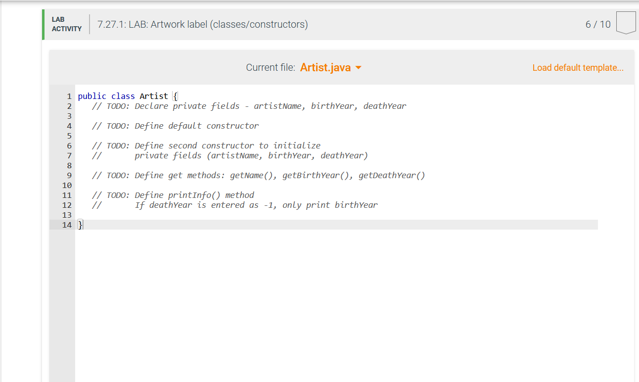 Solved Given main(), define the Artist class (in file | Chegg.com