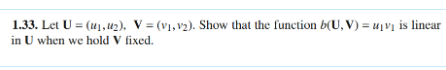 Solved 1 33 Let U U1 U2 V V1 V2 Show That The Function Chegg