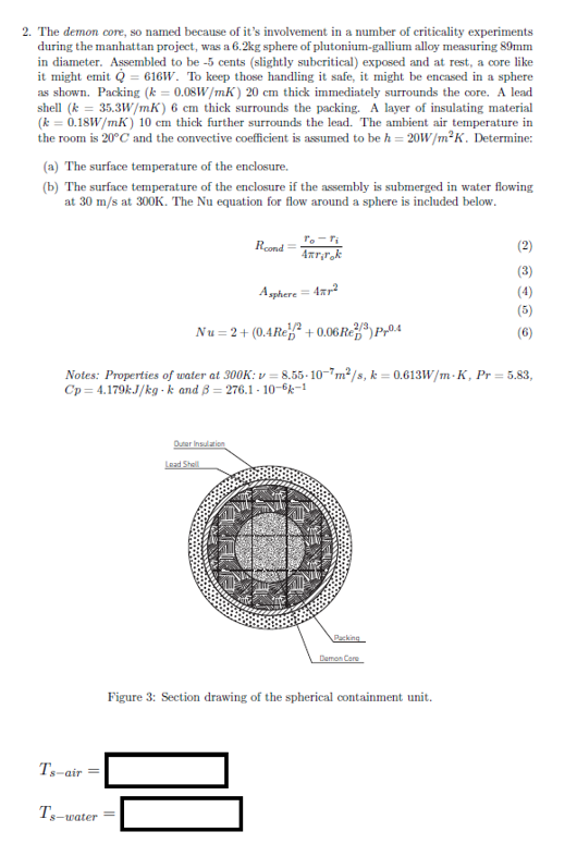 Solved 2. The demon core, so named because of it's | Chegg.com