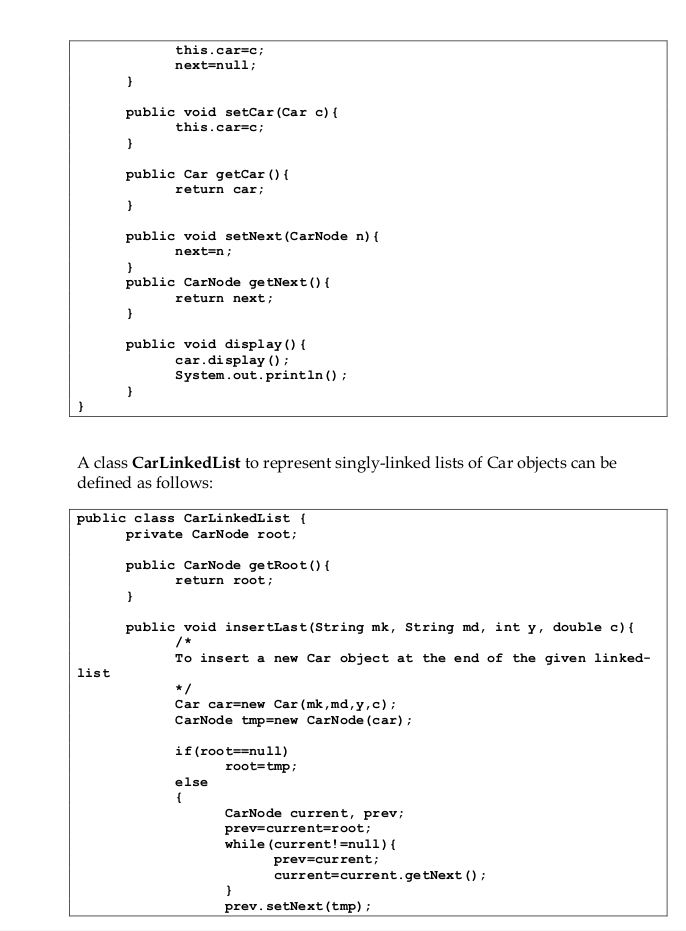 Solved A class Car is declared as follows: public class Car | Chegg.com