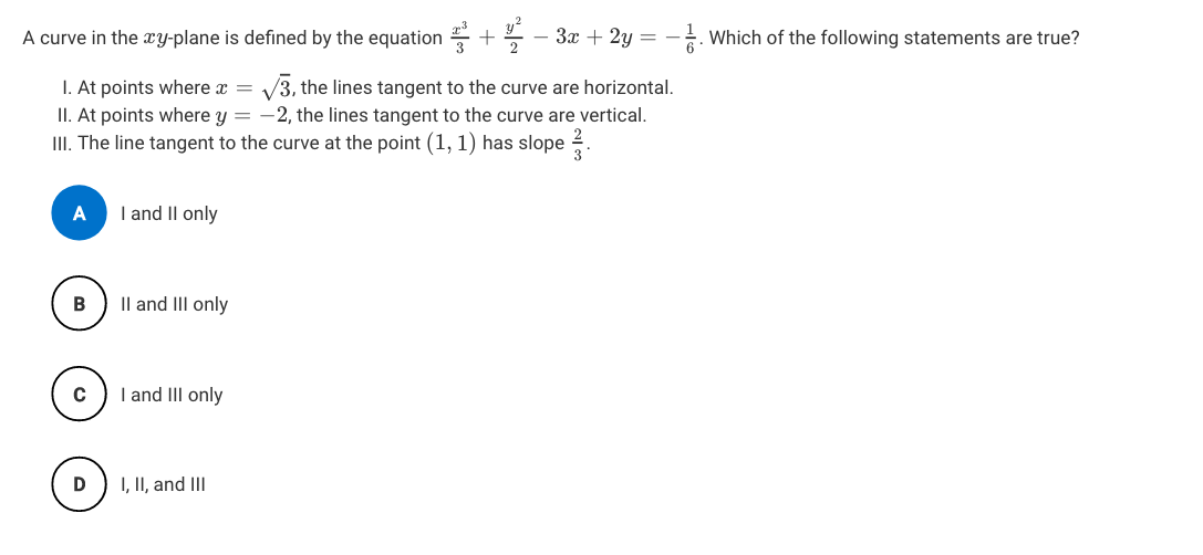 Solved A Curve In The Xy Plane Is Defined By The Equation