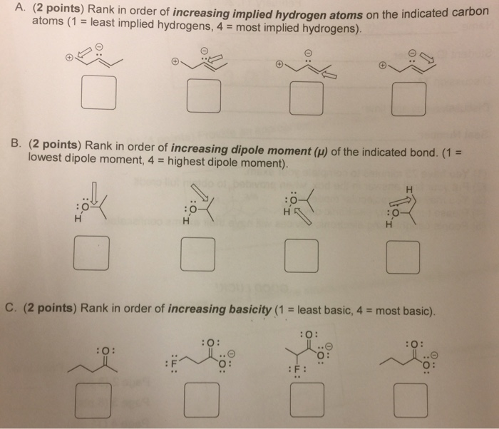 Solved A. (2 points) Rank in order of increasing implied | Chegg.com