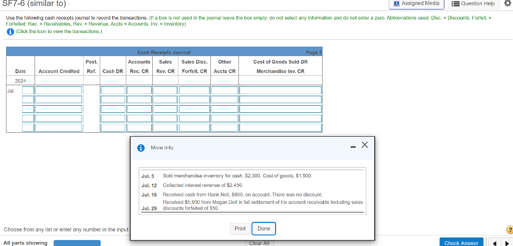 Solved SF7-6 (similar to) Assigned Media Question Help O Use | Chegg.com