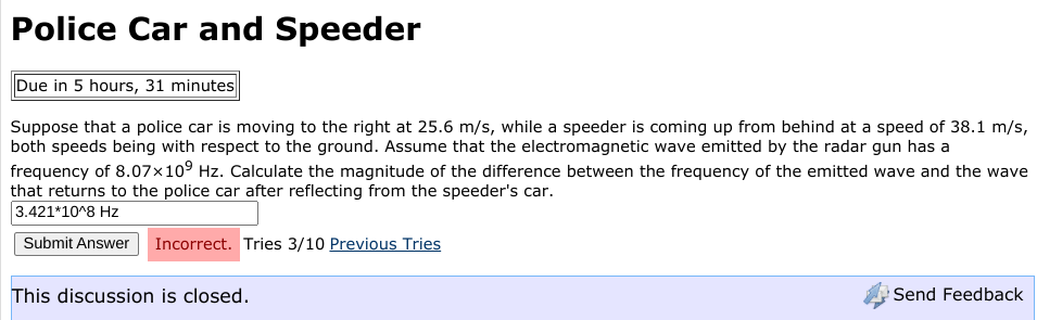 Solved Police Car and Speeder Due in 5 hours, 31 minutes | Chegg.com