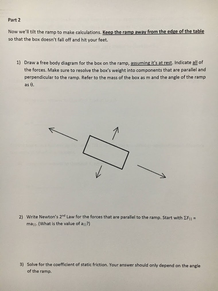 Solved Part 2 Now we'll tilt the ramp to make calculations. | Chegg.com