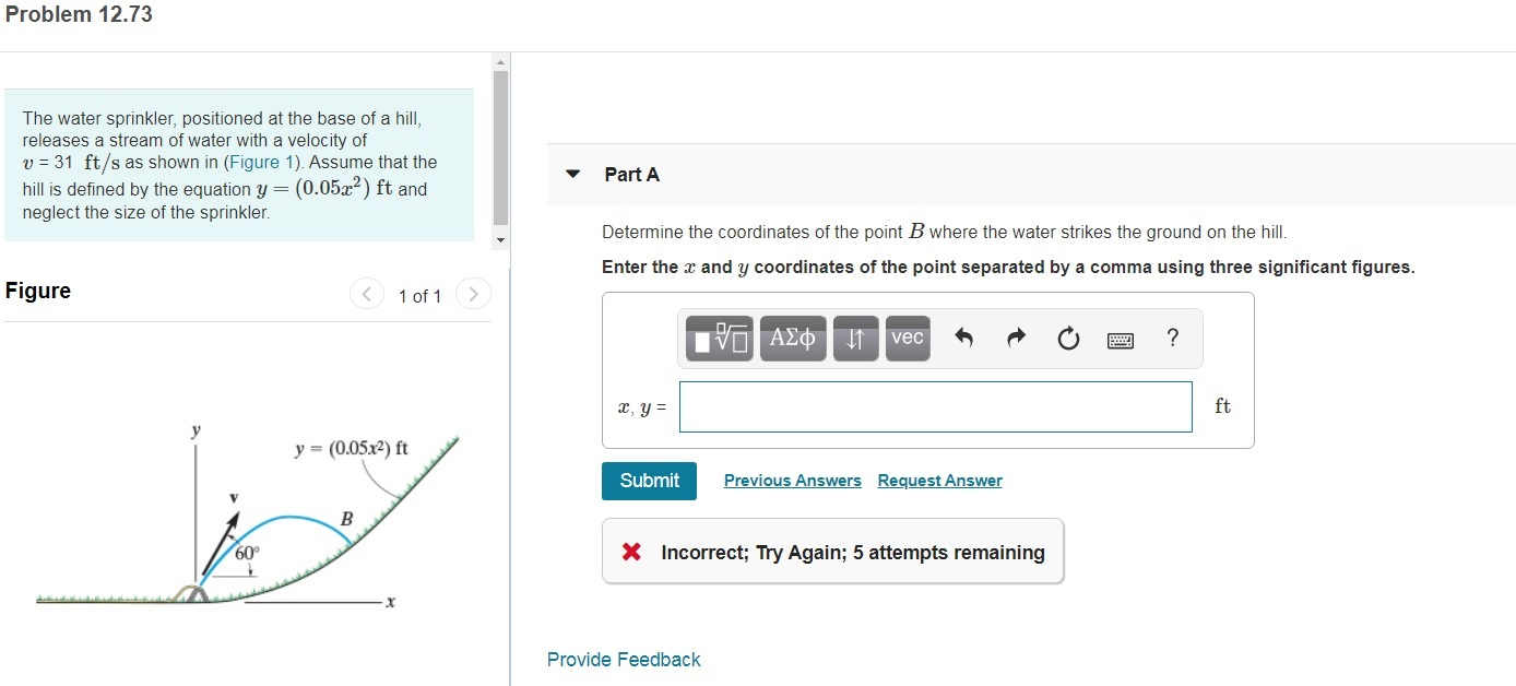 Solved Problem 12.73 The water sprinkler, positioned at the | Chegg.com