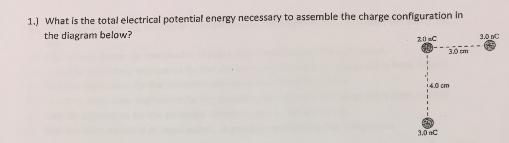 Solved 1.) What is the total electrical potential energy | Chegg.com