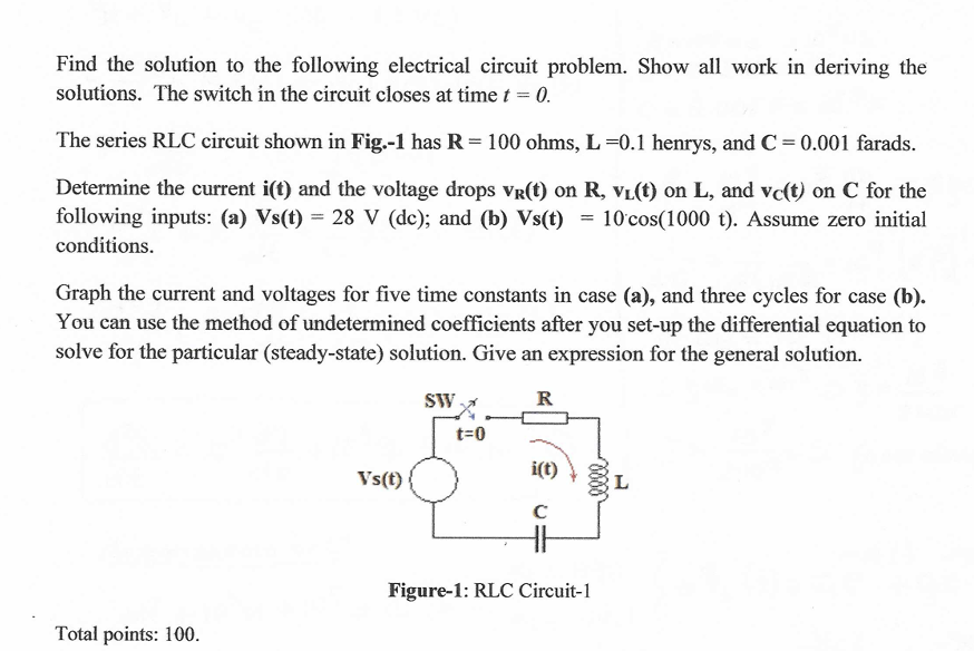 Solved Find the solution to the following electrical circuit | Chegg.com