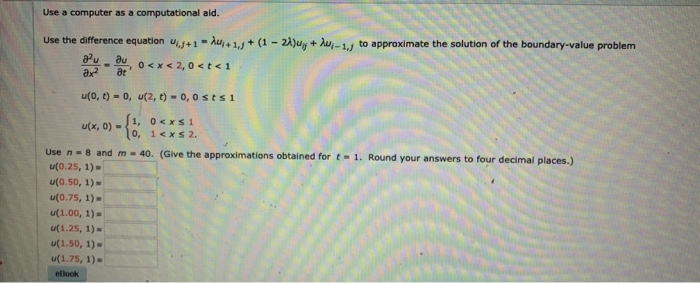 Solved Use a computer as a computational aid. y + -1,to | Chegg.com