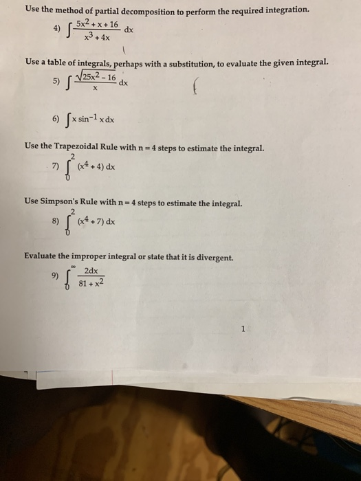 Solved Use the method of partial decomposition to perform | Chegg.com