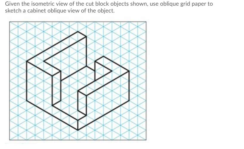 Solved Given the isometric view of the cut block objects | Chegg.com