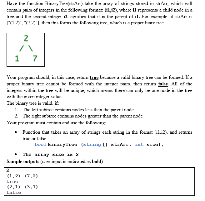 Solved Have the function Binary Tree(strArr) take the array | Chegg.com