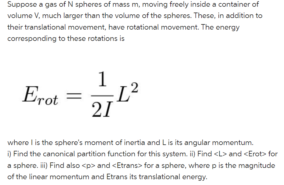 Solved volume V, much larger than the volume of the spheres. | Chegg.com