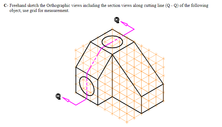 Solved A - Freehand sketch the Isometric view of the given | Chegg.com