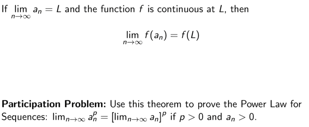 Solved If limn→∞an=L and the function f is continuous at L, | Chegg.com