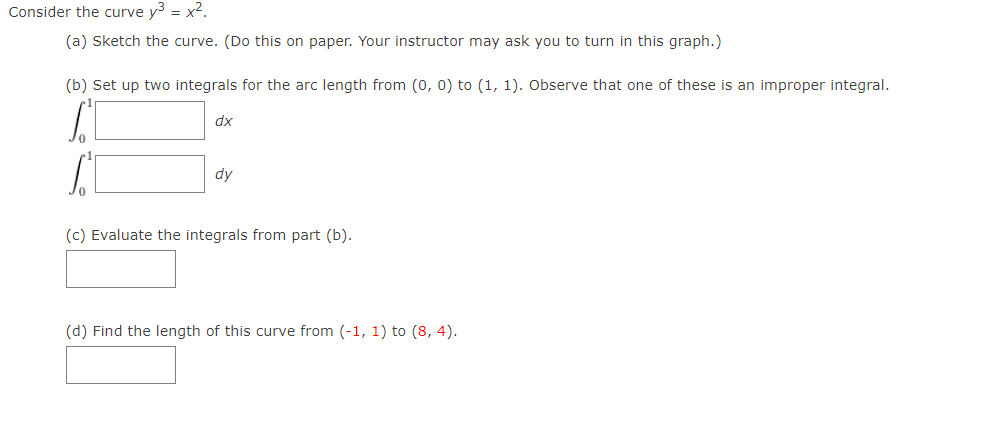 Solved onsider the curve y3=x2. (a) Sketch the curve. (Do | Chegg.com