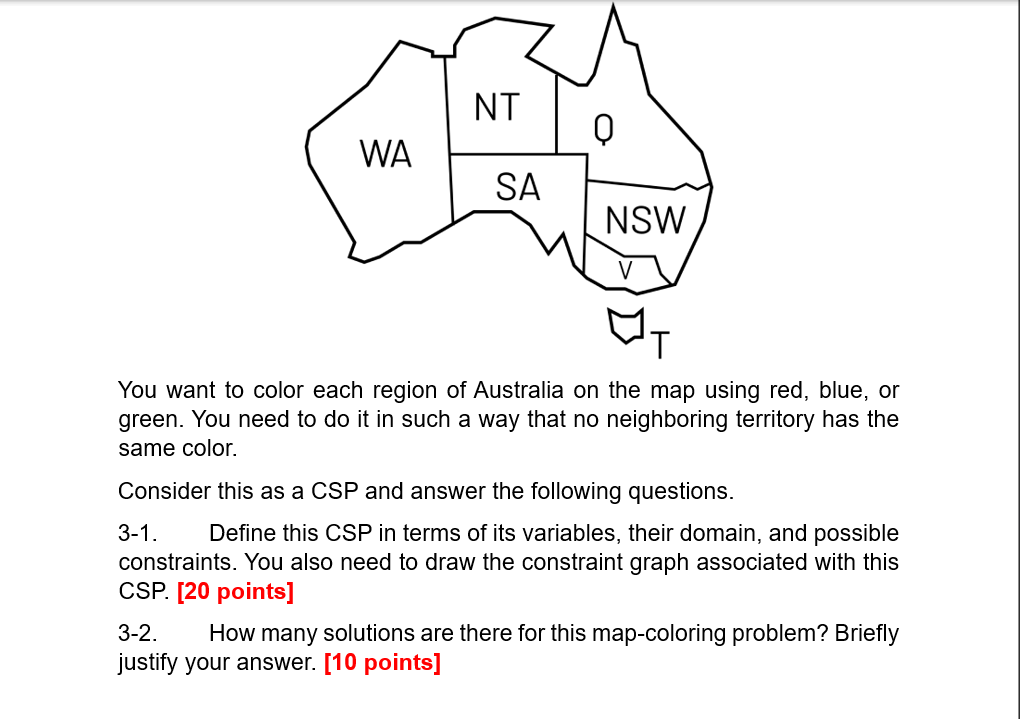 3. ﻿As shown in the following map, Australia has | Chegg.com