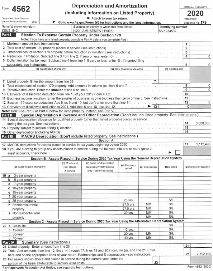 Form 1120 (2020) ZEUS, INC 56-1234567 Page 2 | Chegg.com