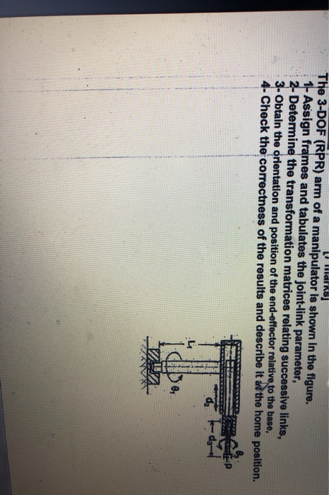 The 3-DOF (RPR) arm of a manipulator is shown in the | Chegg.com