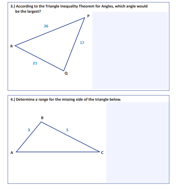 Triangle Inequality Theorem Range