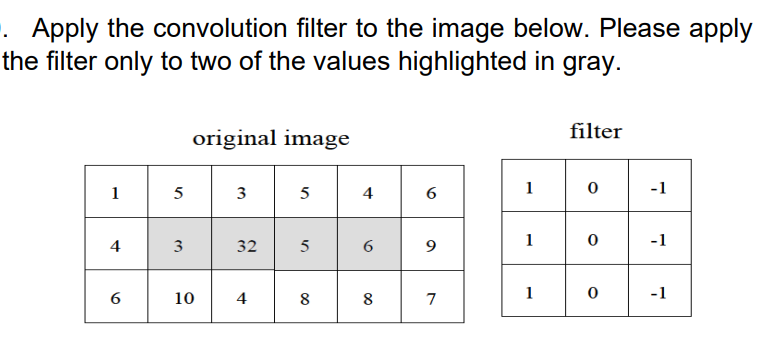 Solved · Apply the convolution filter to the image below. | Chegg.com