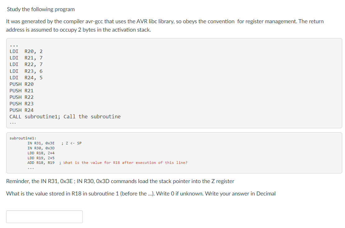 Solved Study the following program It was generated by the | Chegg.com
