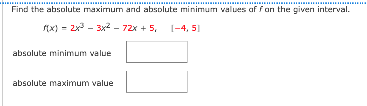 Solved Find the absolute maximum and absolute minimum values | Chegg.com