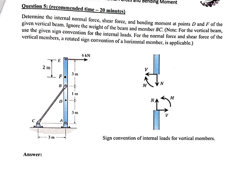 Solved Question 5: (recommended time -20 minutes) Determine | Chegg.com
