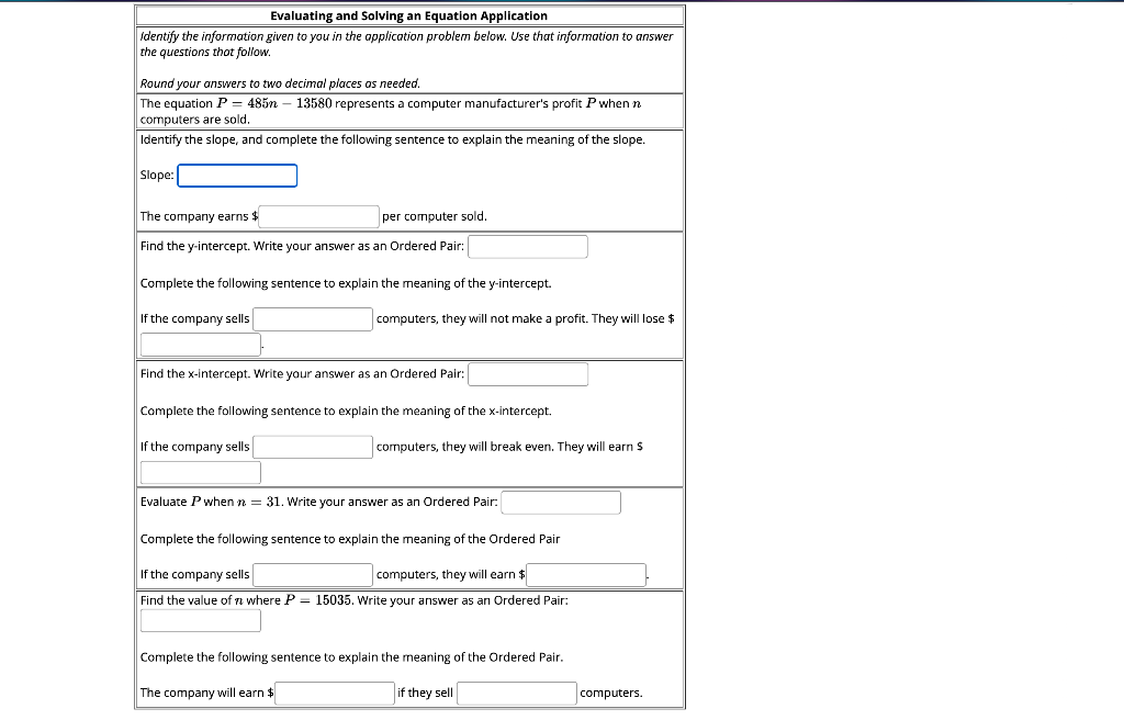 Solved Evaluating and Solving an Equation Application | Chegg.com