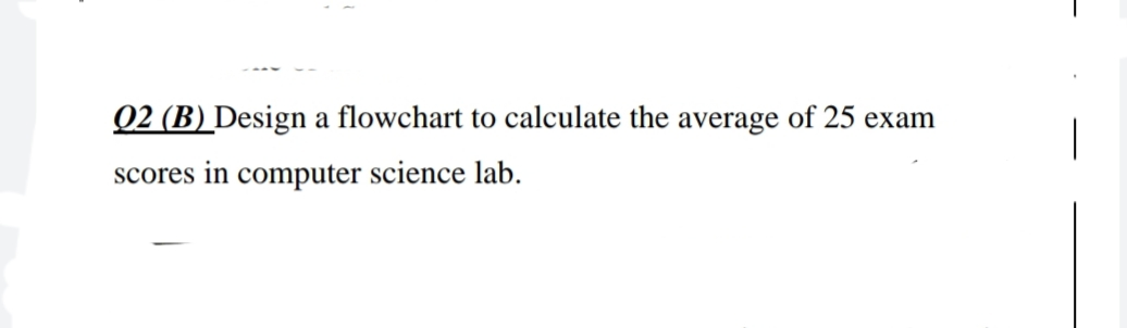 Solved Q2 (B) Design a flowchart to calculate the average of | Chegg.com