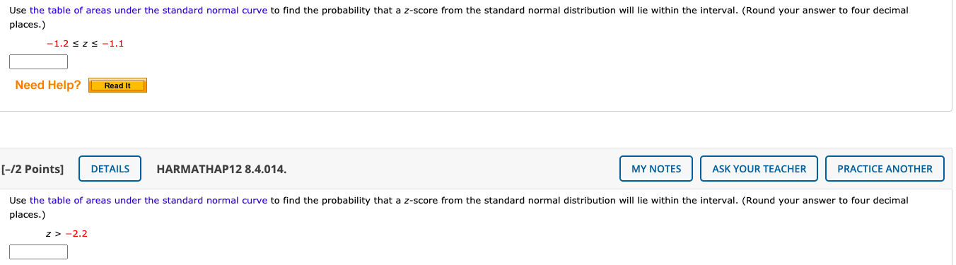 Solved Use the table of areas under the standard normal | Chegg.com