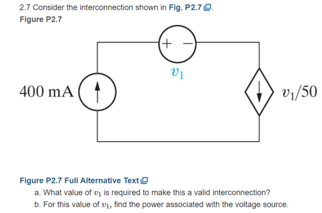 Solved 2 7 Consider The Interconnection Shown In Fig P2 7