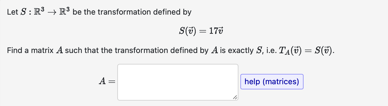Solved Let S:R3→R3 ﻿be the transformation defined | Chegg.com