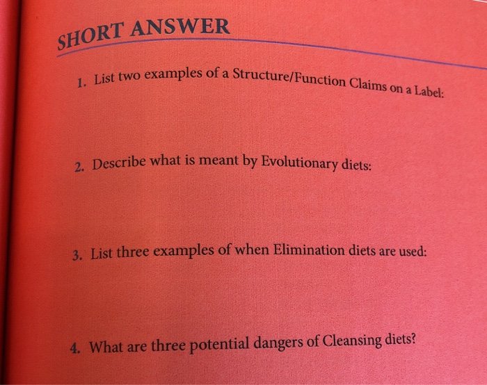 Solved SHORT ANSWER List two examples of a Structure/Fu | Chegg.com